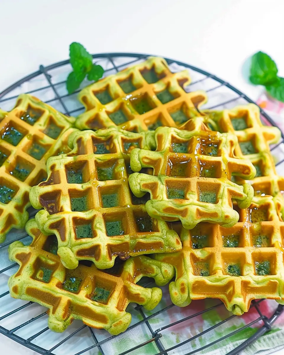 star fluffy spinach waffles