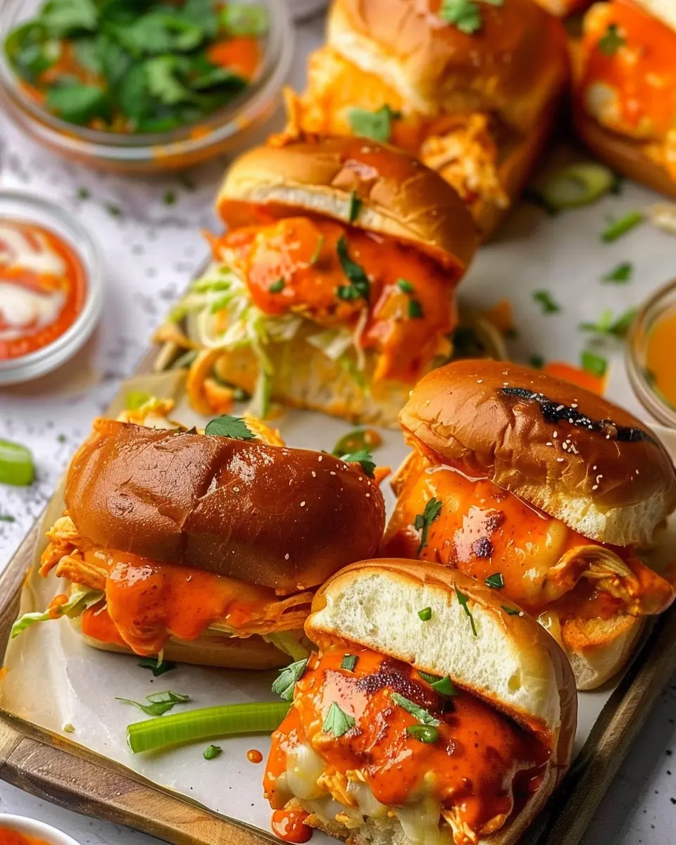 Sheet Pan Buffalo Chicken Sliders