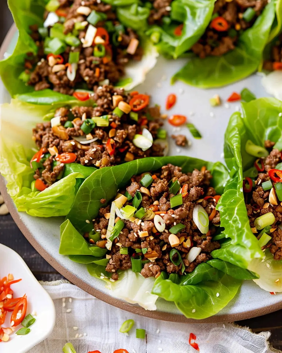 asian ground beef lettuce wraps